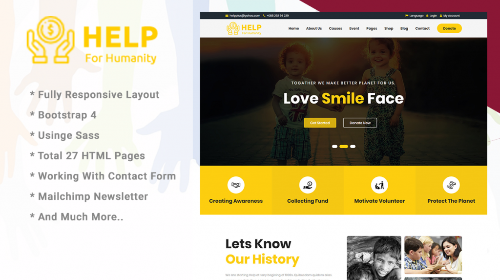 HelpPlus Charity, Nonprofit HTML Template | ThemeVillage